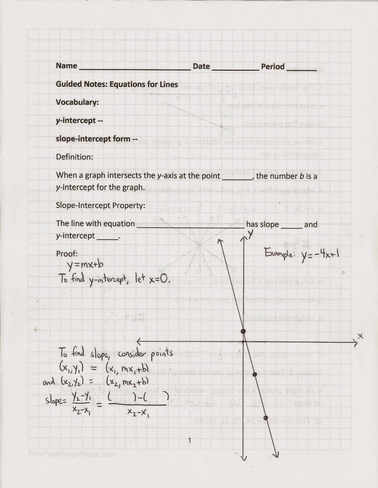 Geometry, Common Core Style: Equations of Lines (Day 101)