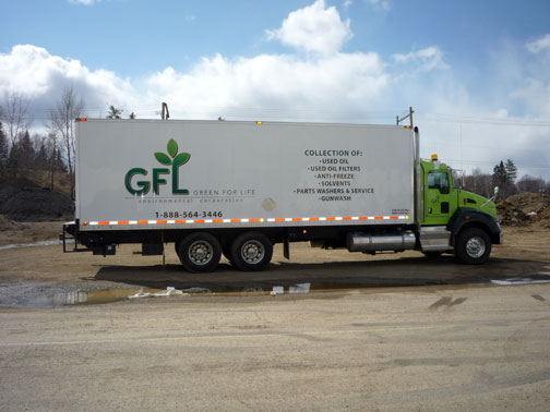 omecca custom graphic design: GFL Truck Install