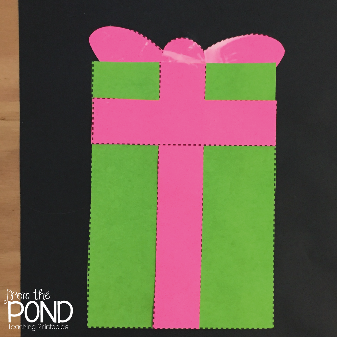 Christmas Card Freebie + 2D Shape Art Projects | From the Pond