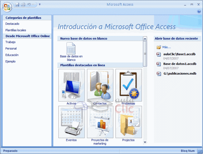 INFORMATICA: MICROSOFT ACCES