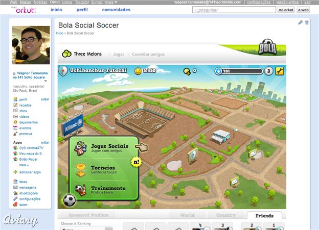 Blog do Wagner Tamanaha: Bola - Games de futebol no Orkut em Open Social