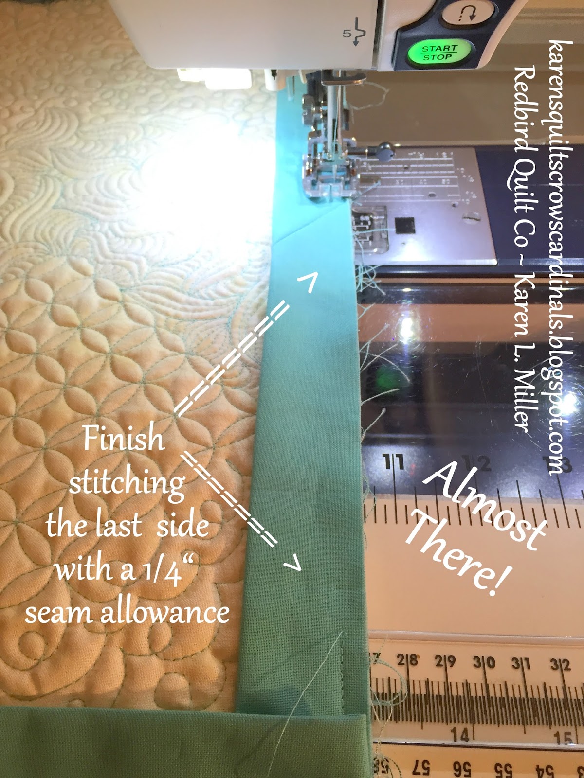 Karen's Quilts, Crows and Cardinals: Tutorial - Mitered and Flanged ...
