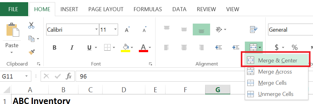 Easy 2 Excel: Menu Monday - Merge & Center (Merge Cells)