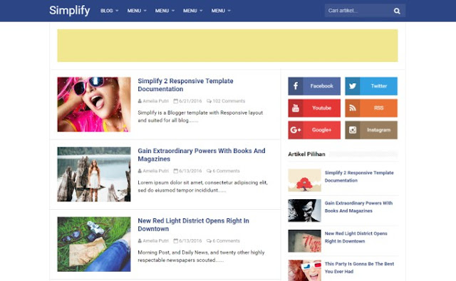 Simplify 2 - Adsense, SEO ve Mobil Uyumlu En İyi Blogger Temaları