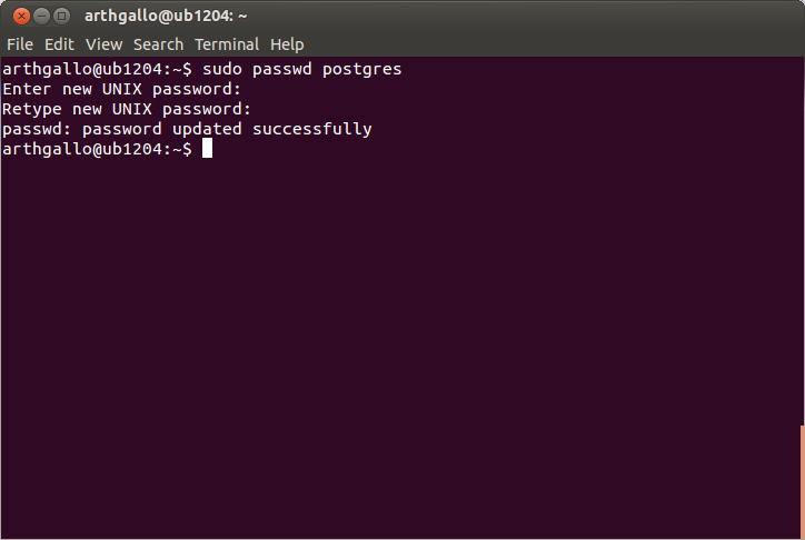 Open design and architecture: Changing password for the Postgres user