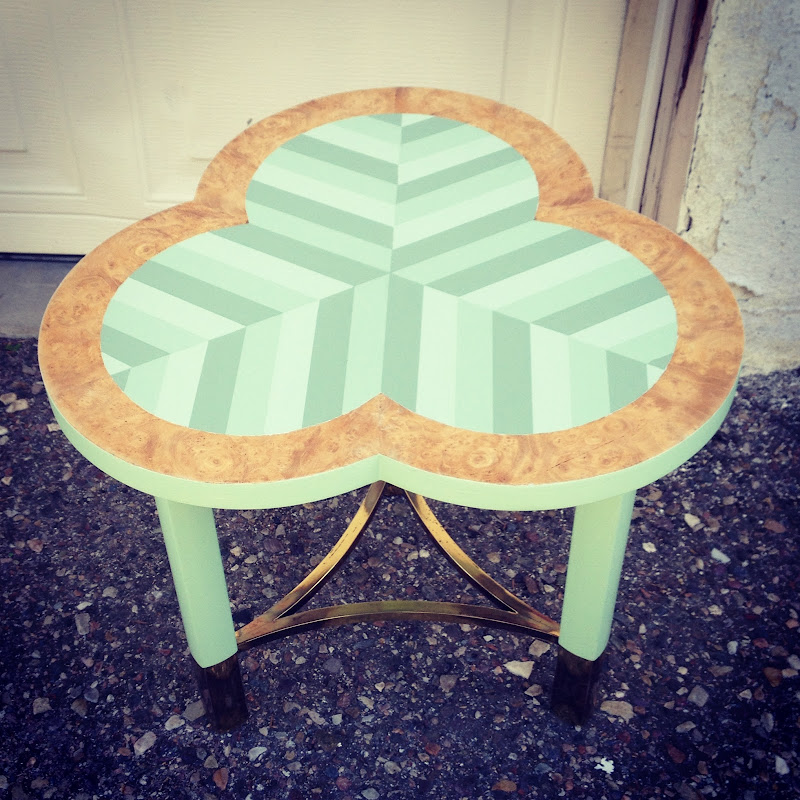 Turned to Design: Chevron Painted Clover Table