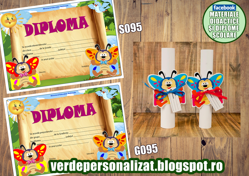 verde personalizat: Diplome cu mascota clasei