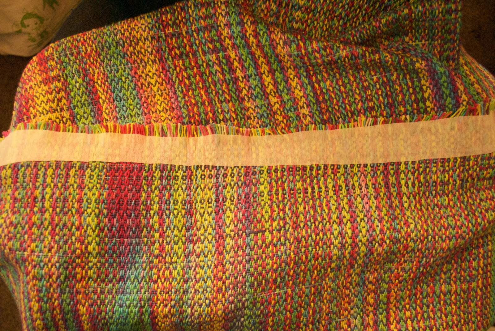 Cutting handwoven cloth, one method - Kelly Casanova Weaving Lessons