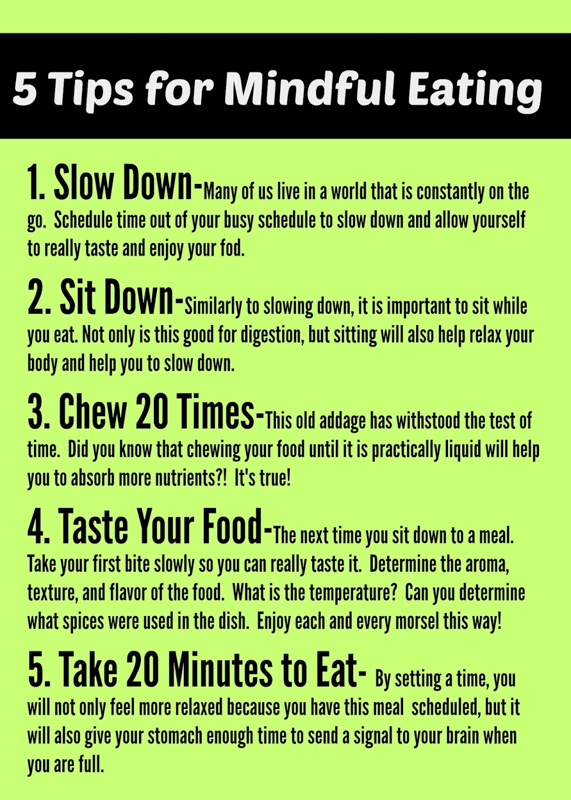 The Yogi RD: 5 tips For Mindful Eating