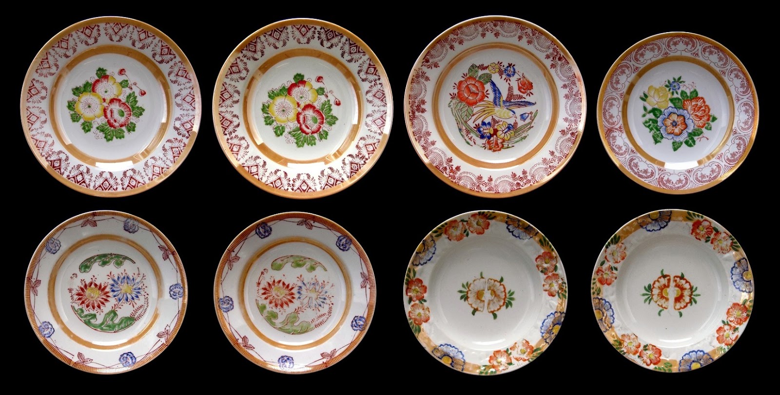 PATINA ANTIK: VINTAGE JAPANESE LUSTER FLOWER PLATES