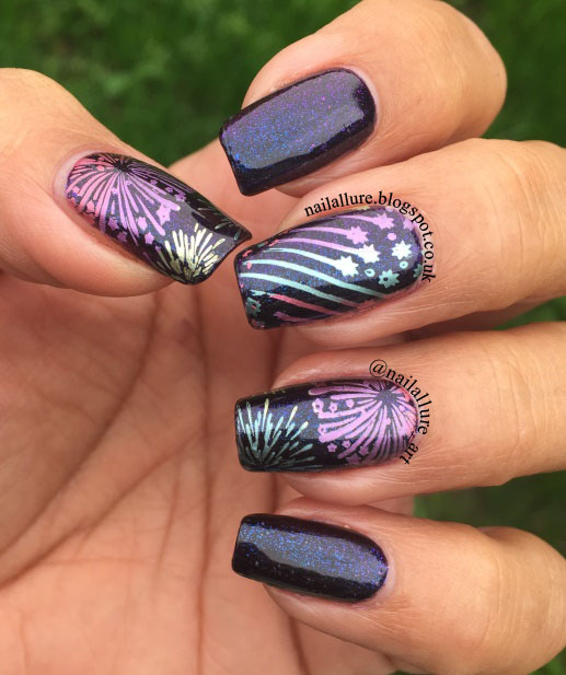 My Nail Files: Fireworks Manicure with OPI Cosmo With a Twist