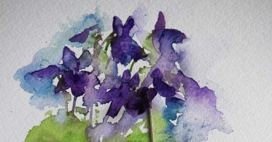 Watercolours With Life: Violets in Watercolour 2016