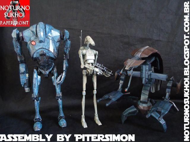 Noturno Sukhoi: Star Wars Battledroid-B1 2° Version_Papercraft
