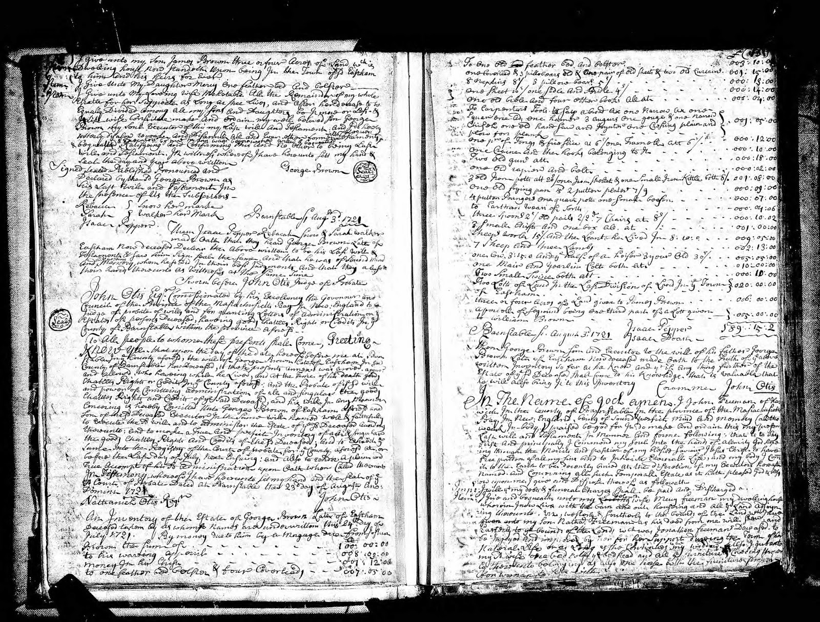 Genea-Musings: Amanuensis Monday -- 1719 Probate Records for George ...