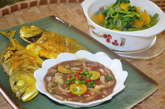 Ikan Nyok-Nyok Panggang, Sambal Air Asam Budu & Sayur Bening - Amie's Little Kitchen