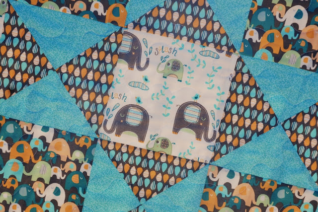 Elephant Splash Baby Boy Quilt