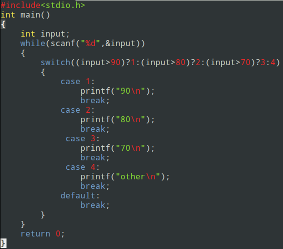 台灣阿伯: [C] 用switch/case完全取代if/else if