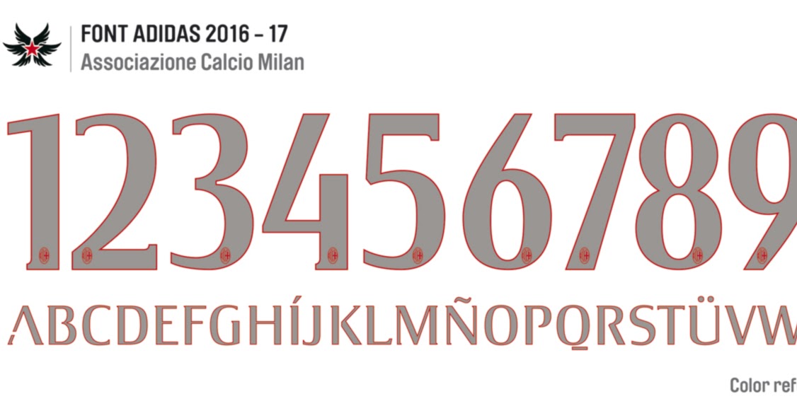 TIPOGRAFIAS Y FONTS: Font AC Milan / Adidas 2016 - 17