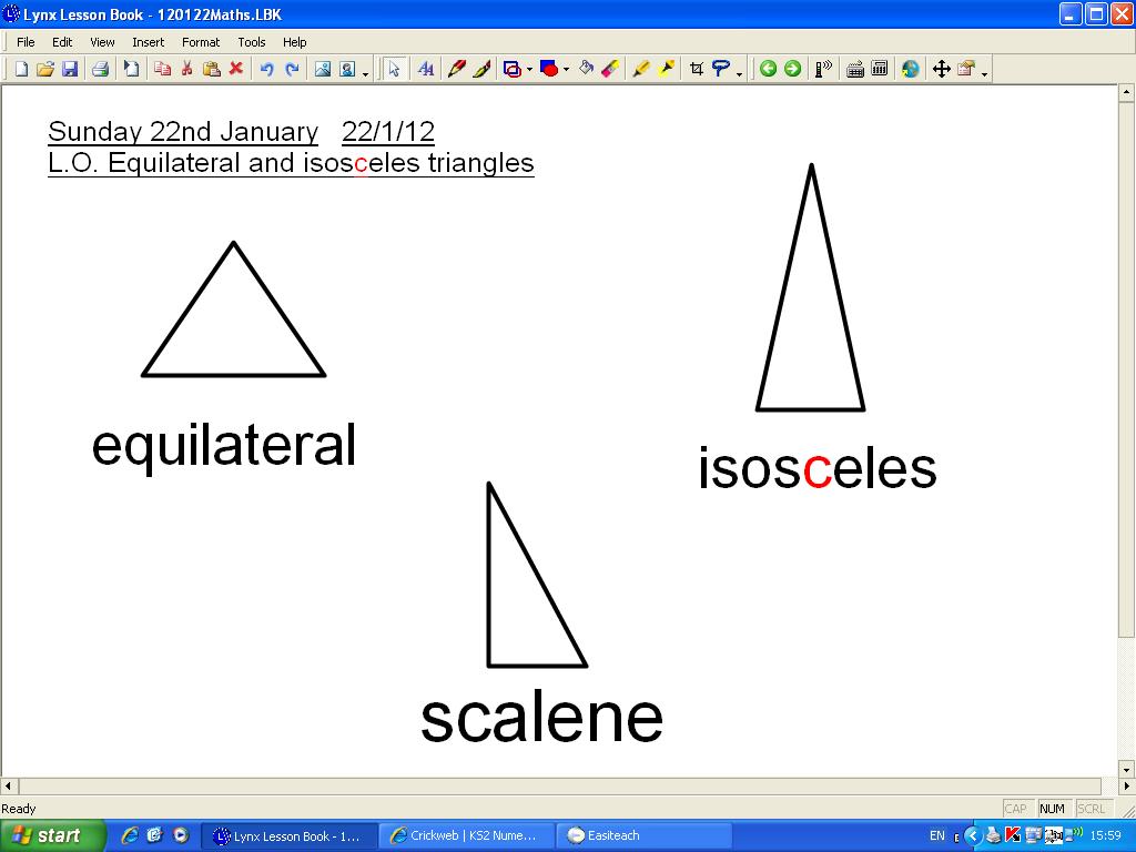 Mr Howe's Class: Maths: types of triangle