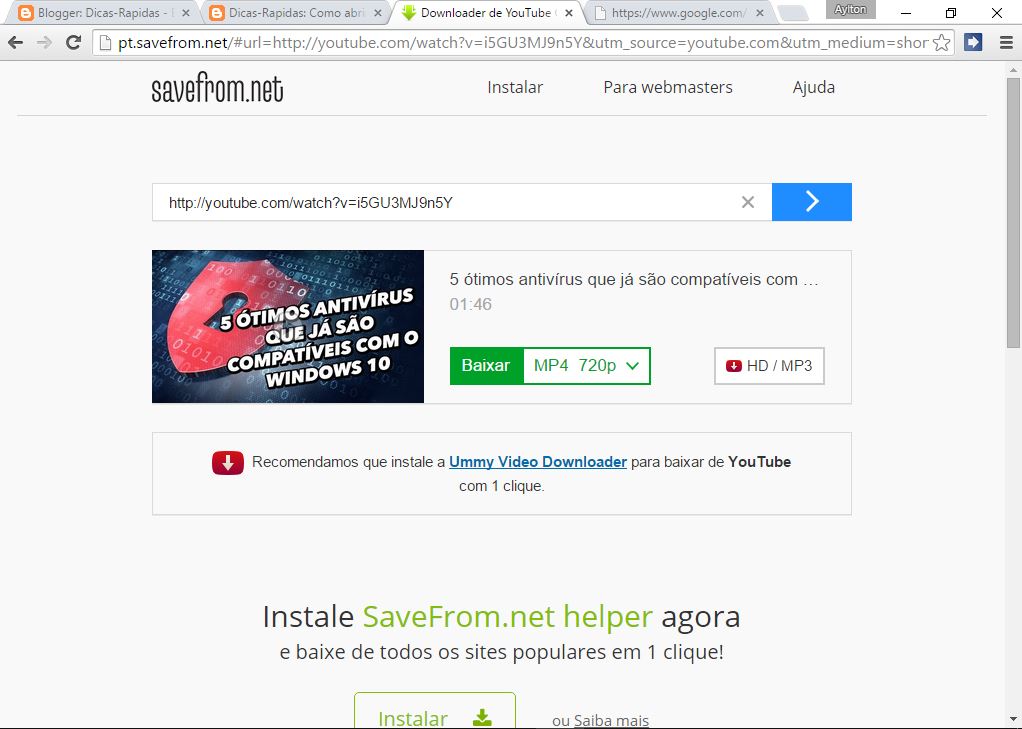Dicas-Rapidas: Como Baixar Videos do YouTube sem Programas Dicas-Rapidas: Como Baixar Videos do YouTube sem Programas