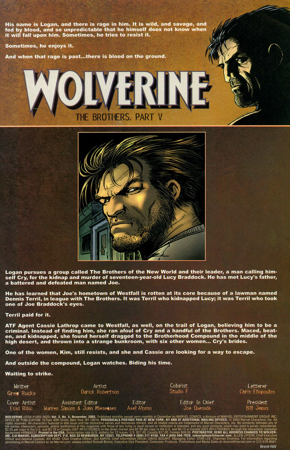 Read online Wolverine (2003) comic - Issue #5