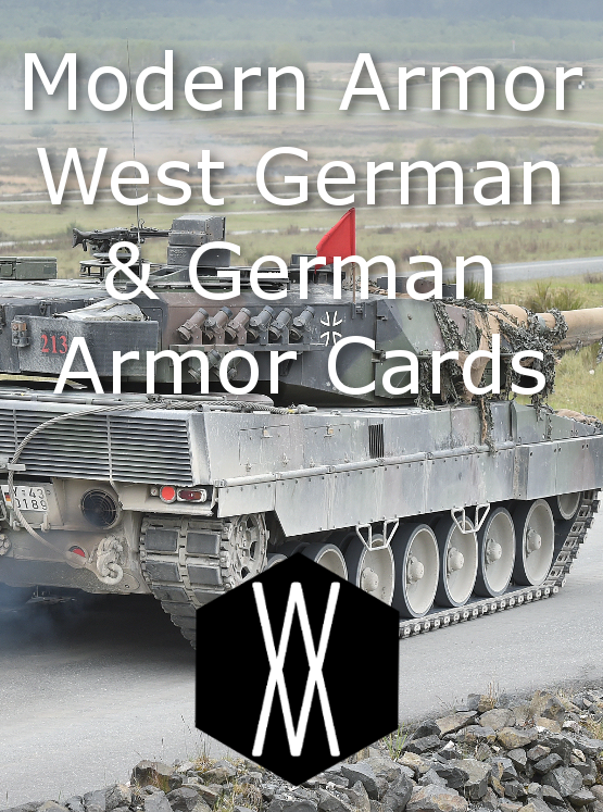 10mm Wargaming: Modern Armor – West German and German Armor Cards