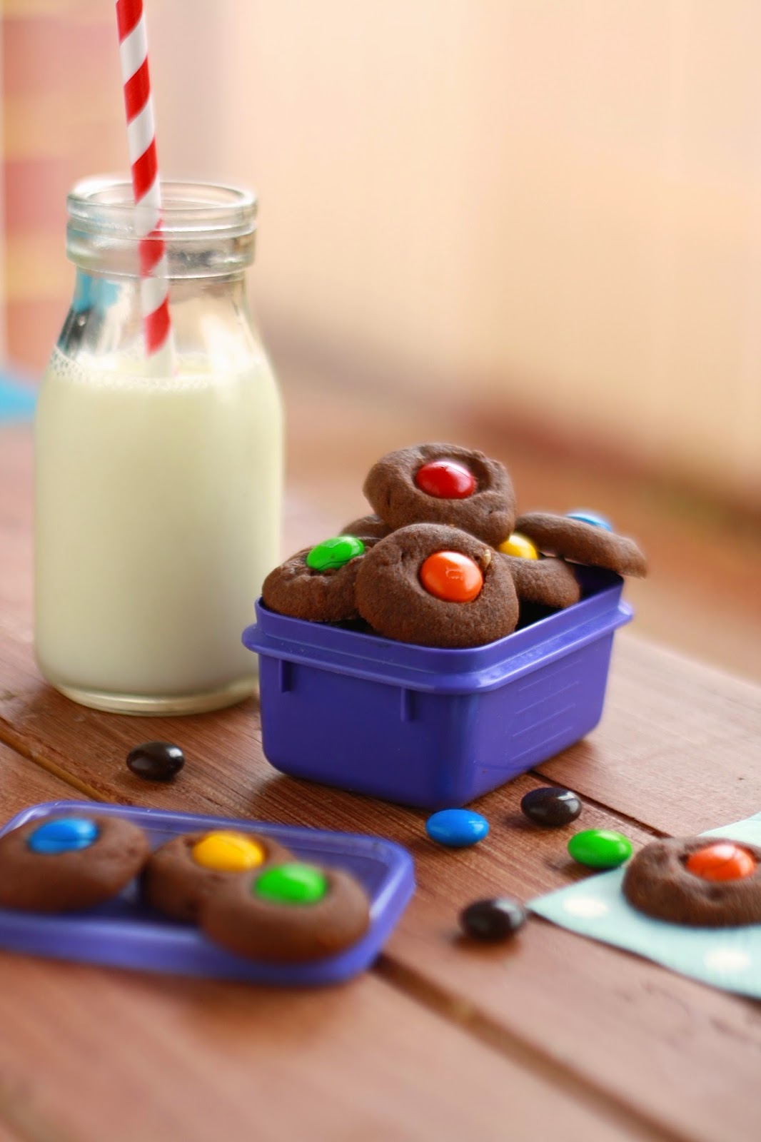 Welcome to my World : IDFB Challenge #16 M&M Chocolate Button Cookies