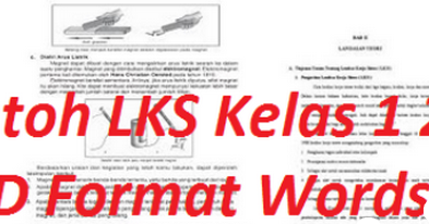 Contoh LKS Kelas 1 2 3 4 5 6 SD Format Words | Silabus dan RPP