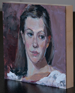 Kristy Edwards: Christie oil on cradled board 6x6"