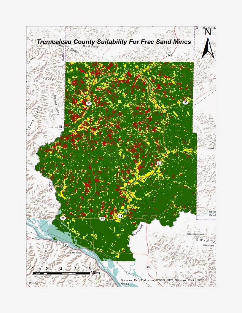 Geography 337 - GIS II: Raster Analysis of Frac Sand Mine Locations