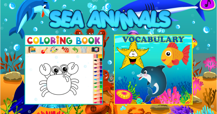 Coloring Sea Animal Vocabulary