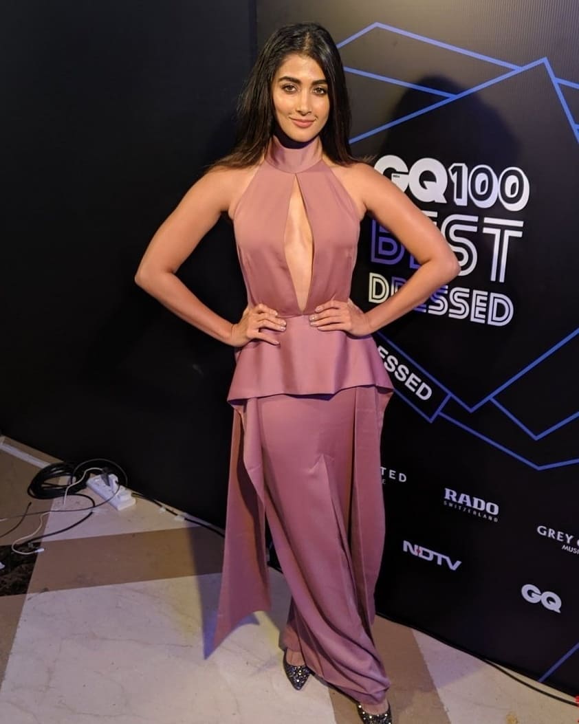 Pooja Hegde Photo Stills In Hot Dress At Gq Best Dressed Party 2019