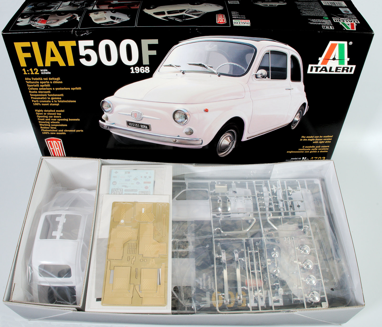 The Modelling News: In-Boxed: 1/12th scale Fiat 500F from Italeri Models