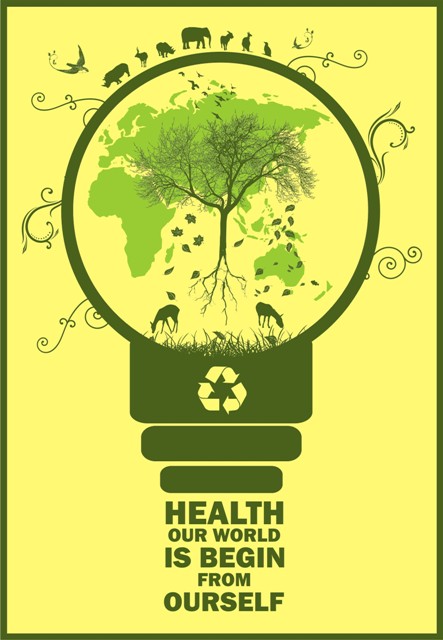 15 Contoh Gambar Desain Poster Lingkungan "Go Green" | Alul Stemaku