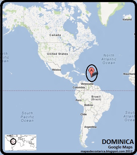 Mapa de DOMINICA en América, google maps