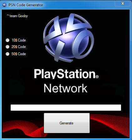 PlaySation Network Code Generator: PlayStation Network Code Generator