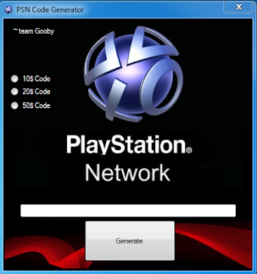 PlaySation Network Code Generator: PlayStation Network Code Generator
