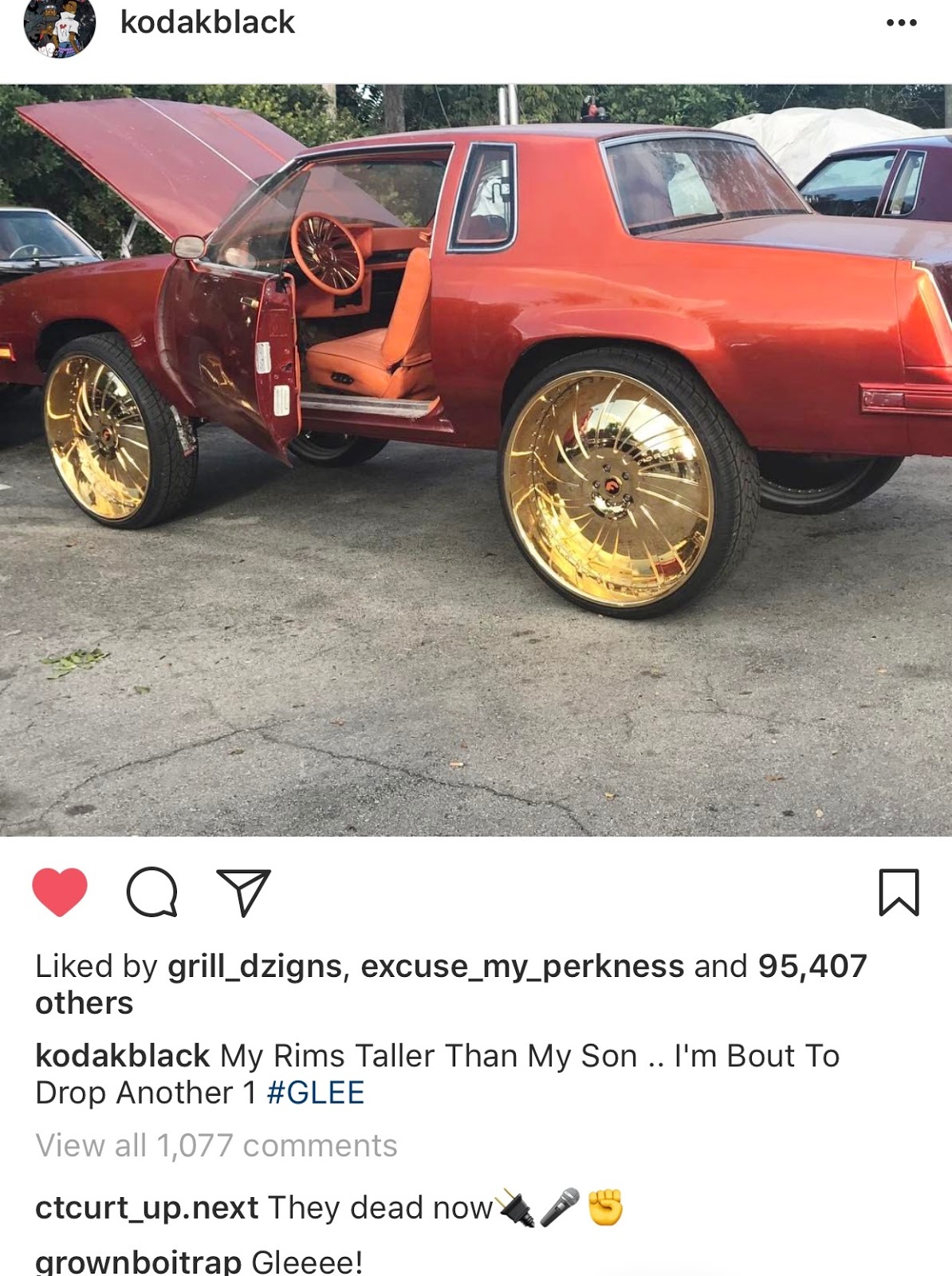 Ace-1: Kodak Black's Candy Orange Oldsmobile Cutlass on Gold 30's Forgiatos