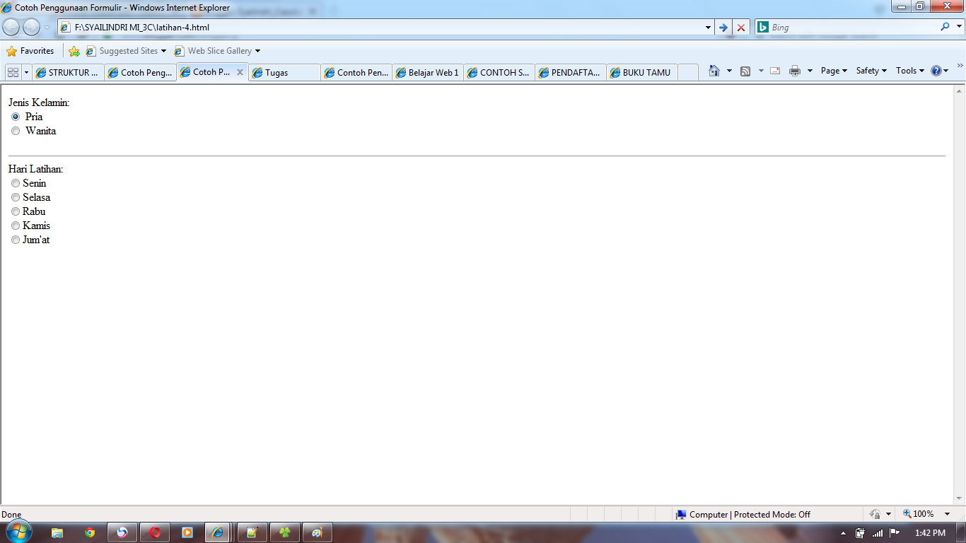 Contoh Penggunaan Formulir 2 (Latihan-4) ~ Syailindri_Casuba