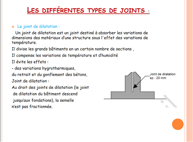 LES DIFFÉRENTS TYPE DE JOINTS - COURS EN BTP ET GÉNIE CIVIL