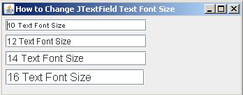 Jtextfield Set Size