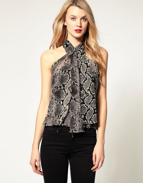 WOMEN'S TUNIC TOPS WEAR BLOUSES : Halter neck Top blouse