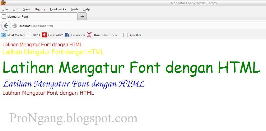 Programmer Nganggur: Materi Ke 3 HTML : Mengatur Jenis Font, Warna Font ...