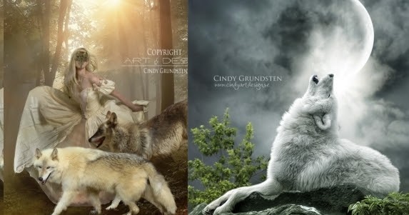 White Wolf : Enchanted Fantasy Wolf Digital Art of Cindy Grundsten ...