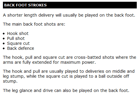 CRICKET MASTER 11: Shot selection