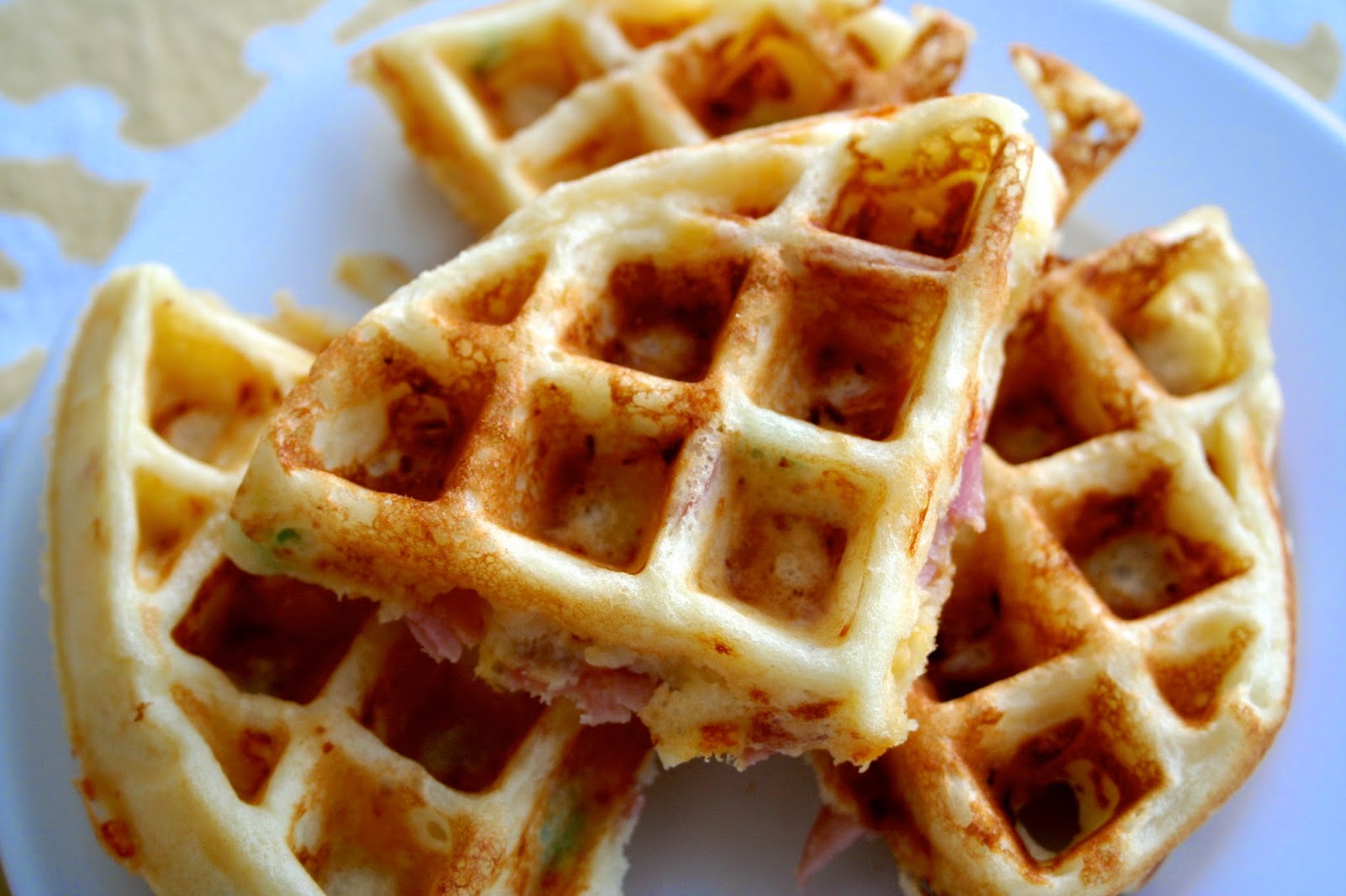Ham and Cheese Waffles