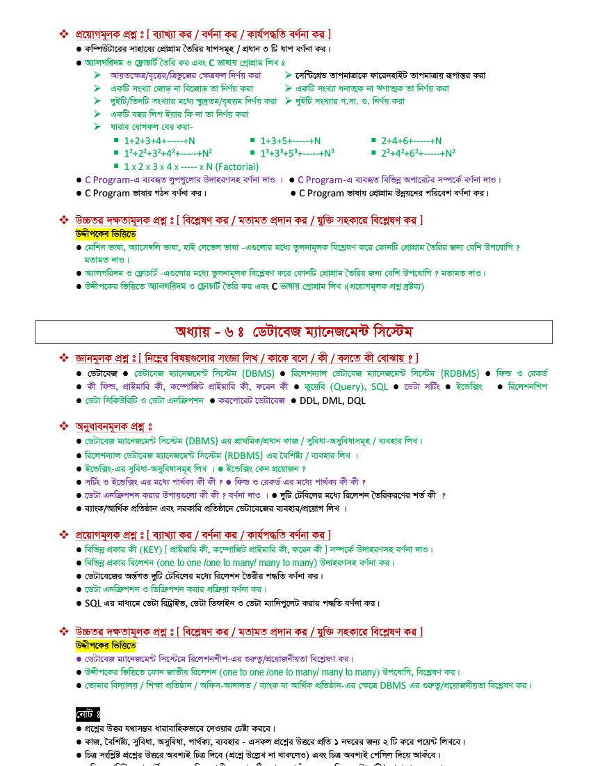 HSC ICT Most Important Suggestion 2019. - JSC-SSC-HSC-ENGLISH