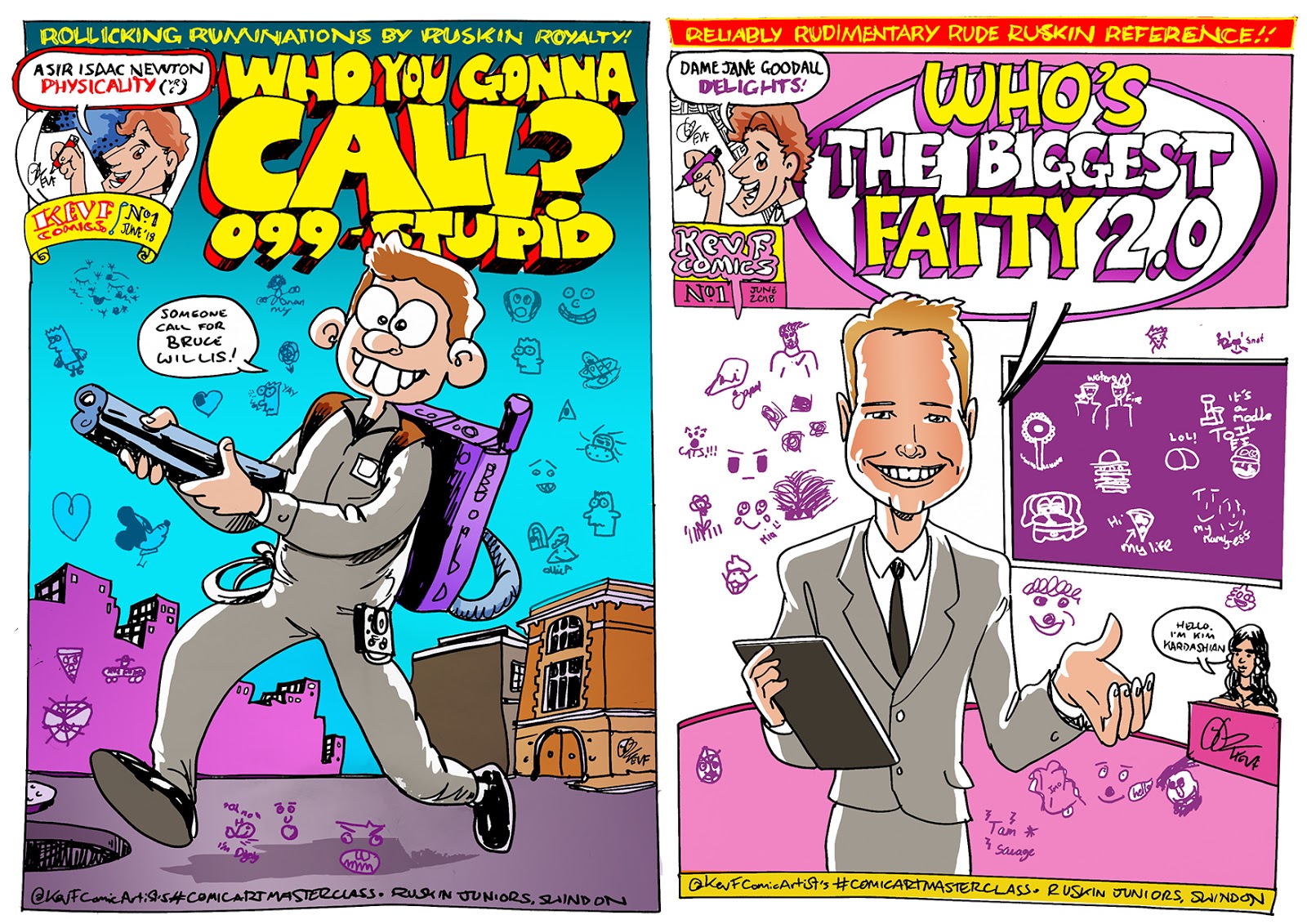 Kev F comic art: St Buttcheek Stinklesburg - comics by kids