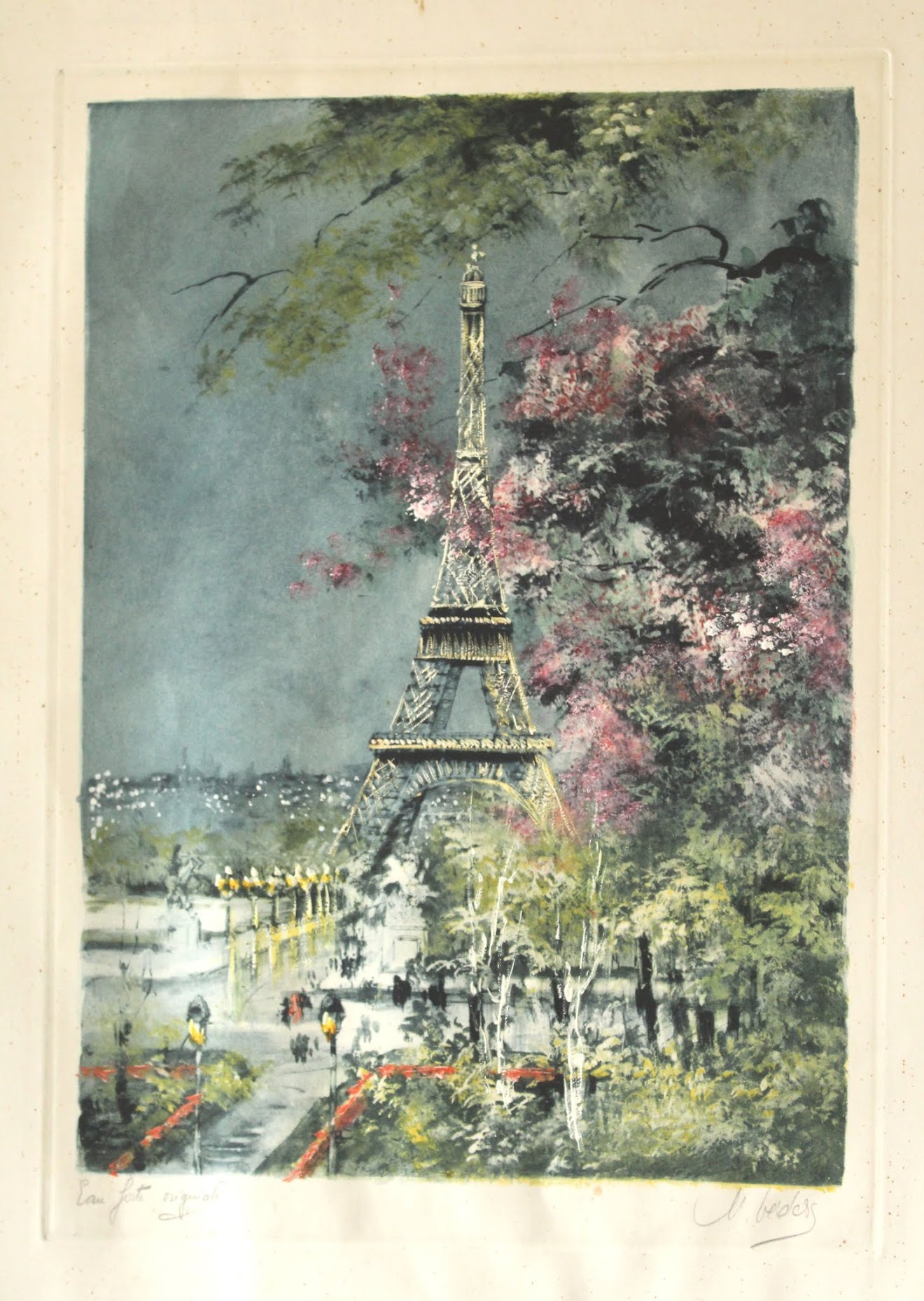 Bird house watercolor painting by Milton Lewis original signed artwork