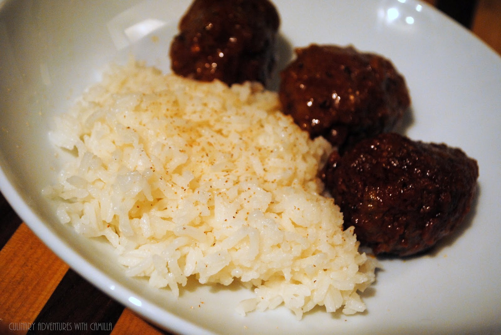 Pork Koftas Over Nutmeg Rice #crazyingredientchallenge